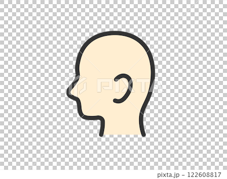 Simple icon of a person's profile (line drawing... - Stock Illustration ...