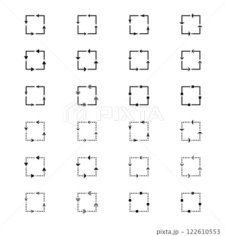 Vector Set of Square Arrow Patterns Vector...のイラスト素材 [122610553] - PIXTA