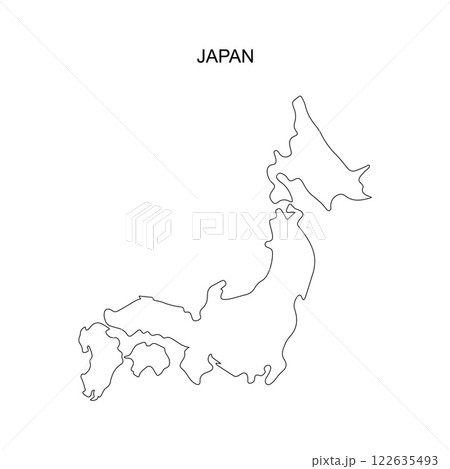 Japan map on white background.のイラスト素材 [122635493] - PIXTA