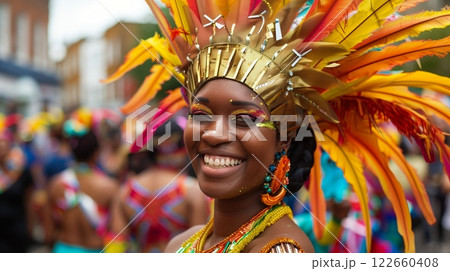London's Notting Hill Carnival features vibrant...のイラスト素材 [122660408 ...