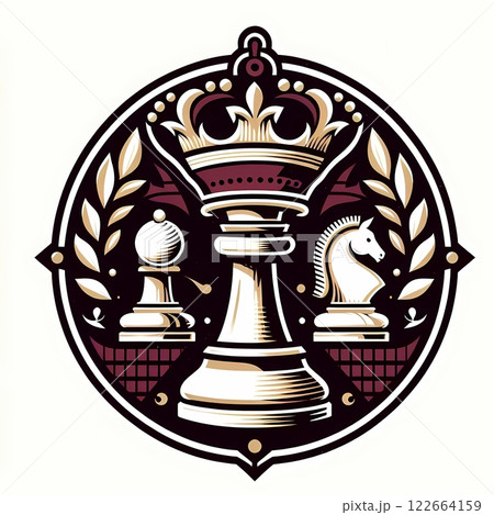 Regal Chess Club Logo with Crown Designのイラスト素材 [122664159] - PIXTA