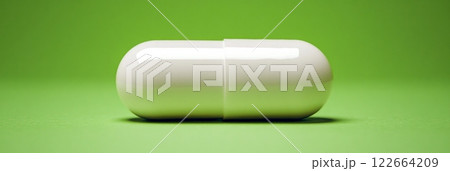 A large white capsule displayed on a pastel...のイラスト素材 [122664209] - PIXTA