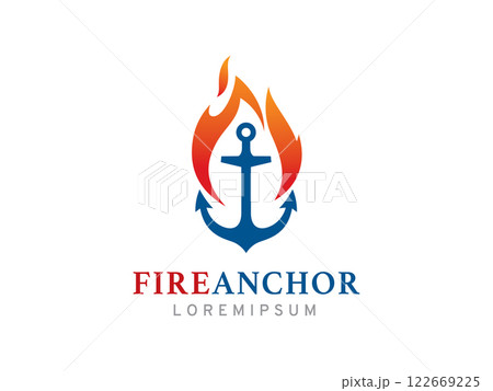 Anchor and fire logo symbol or icon templateのイラスト素材 [122669225] - PIXTA