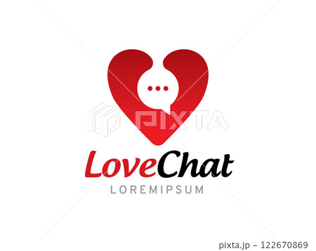 Love chat logo symbol or icon templateのイラスト素材 [122670869] - PIXTA