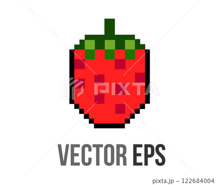 8 bits pixel art red fruit cherry iconのイラスト素材 [122684004] - PIXTA