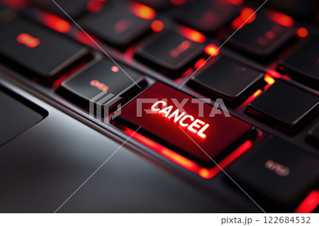 cancel text on keyboard button. generative aiのイラスト素材 [122684532] - PIXTA