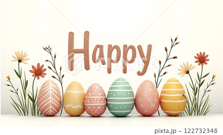 happy easter egg spring backgroundのイラスト素材 [122732348] - PIXTA