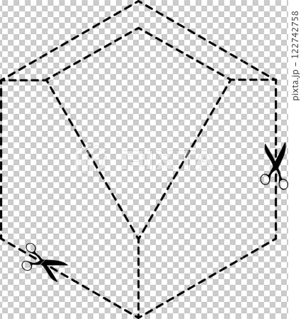 Cutting scissors geometricのイラスト素材 [122742758] - PIXTA
