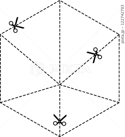 Cutting scissors geometricのイラスト素材 [122742783] - PIXTA