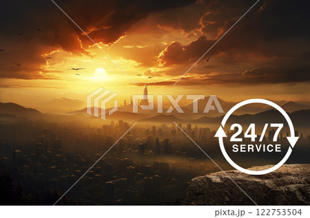 Business full time service concept, Generative AIのイラスト素材 [122753504 ...