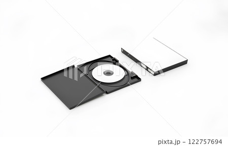 Blank white opened and closed dvd disk case...のイラスト素材 [122757694] - PIXTA
