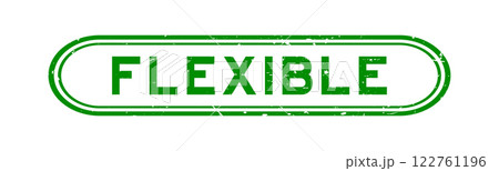 Grunge green flexible word rubber seal stamp on...のイラスト素材 [122761196 ...