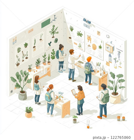 Botany Class Explores Plant Scienceのイラスト素材 [122765860] - PIXTA