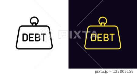 Outline debt load icon, with editable stroke....のイラスト素材 [122803159] - PIXTA
