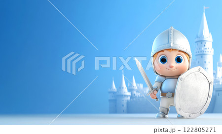 A brave knight cartoon character in shining...のイラスト素材 [122805271] - PIXTA
