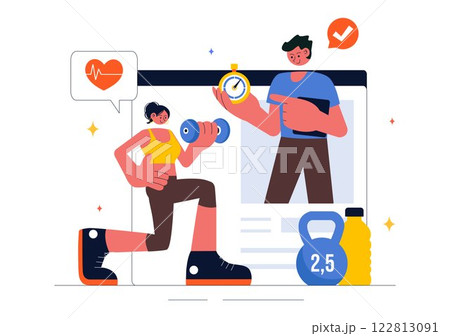 Wellness Coaching Vector Illustration Featuring...のイラスト素材 [122813091 ...
