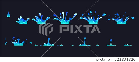 Corona water splash animated sprite sheet for...のイラスト素材 [122831826] - PIXTA