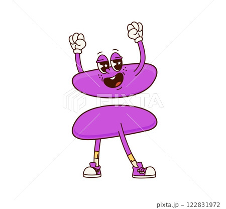 Cartoon groovy math equal sign character with...のイラスト素材 [122831972] - PIXTA