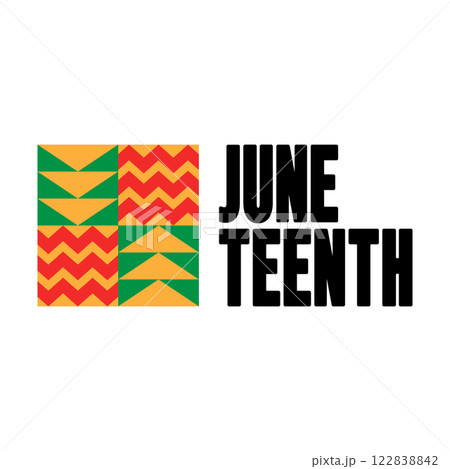 Juneteenth Typography Word Script White Backgroundのイラスト素材 [122838842 ...