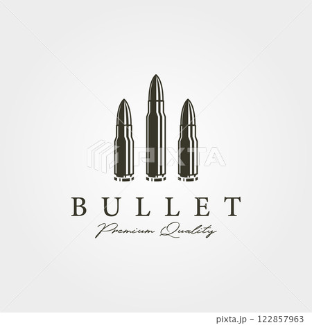 vintage bullets icon logo vector illustration...のイラスト素材 [122857963] - PIXTA