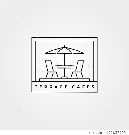 terrace icon line art logo vector minimalist...のイラスト素材 [122857995] - PIXTA