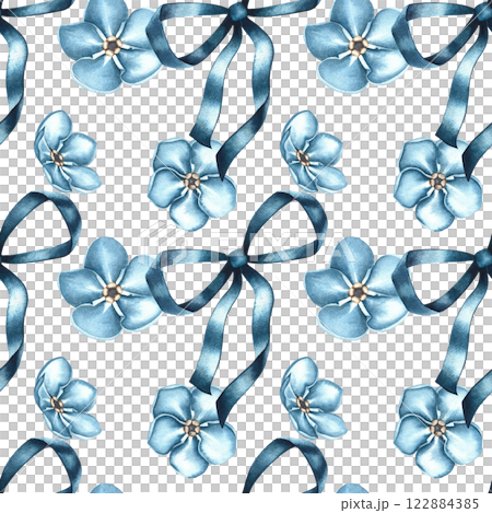 A simple pattern with blue forget-me-nots and...のイラスト素材 [122884385] - PIXTA