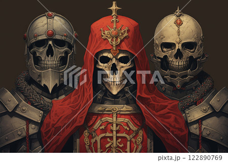 Mystic knight portraits in metal armor. Occult...のイラスト素材 [122890769 ...