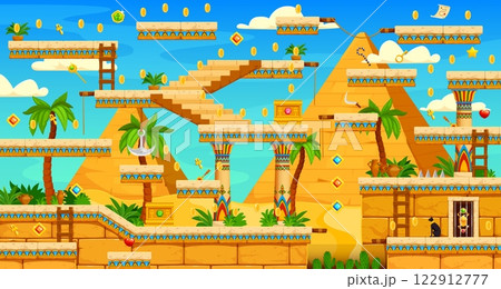 Ancient Egypt 2d arcade game level map...のイラスト素材 [122912777] - PIXTA