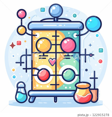 Colorful, cartoonish object with a heart on itのイラスト素材 [122915278] - PIXTA