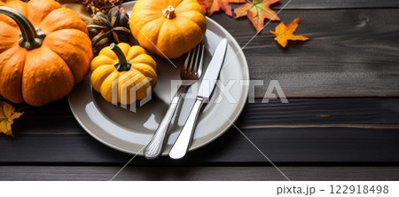 halloween, autumn table settings, aiのイラスト素材 [122918498] - PIXTA