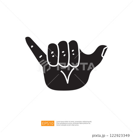 This image depicts a stylized hand gesture...のイラスト素材 [122923349] - PIXTA