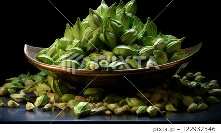 Cardamom pods on white background. Generative AIのイラスト素材 [122932346] - PIXTA