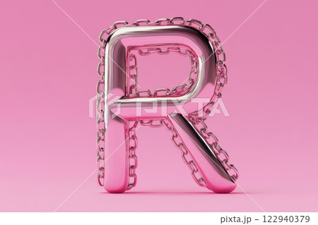 letter R is made of chains and is on a backgroundのイラスト素材 [122940379 ...