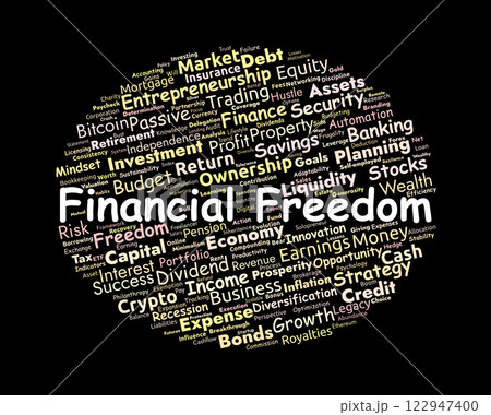 Financial Freedom Word Cloudのイラスト素材 [122947400] - PIXTA
