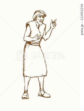 Vector drawing. Prophet Elijah in ancient clothesのイラスト素材 [122952234 ...