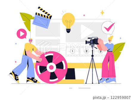 Videography Services Vector Illustration...のイラスト素材 [122959807] - PIXTA