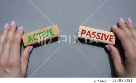 Active or Passive symbol. Concept word Active...の写真素材 [122980381] - PIXTA