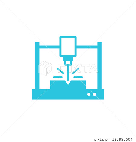 CNC Machine Icon. Isolated on white background....のイラスト素材 [122983504 ...