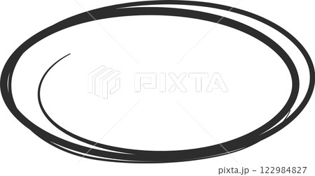 Double oval shape is drawn with black lines,...のイラスト素材 [122984827] - PIXTA