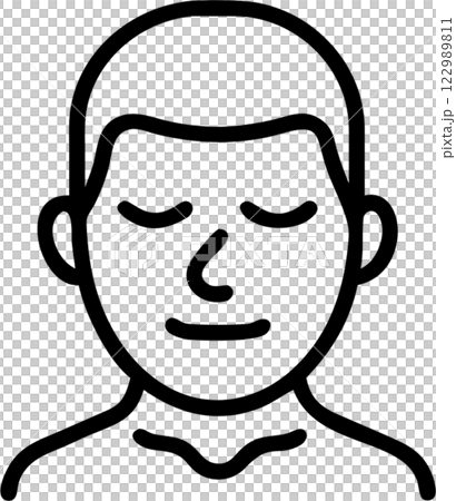 Relaxed face man in outline icon style,...のイラスト素材 [122989811] - PIXTA