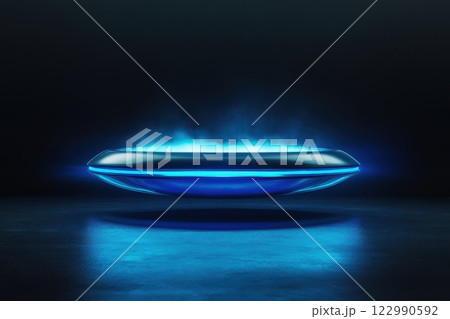 A blue object with a blue light on itのイラスト素材 [122990592] - PIXTA