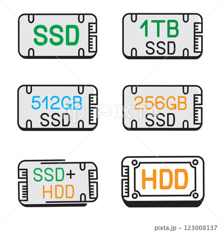 ssd memory outline iconのイラスト素材 [123008137] - PIXTA