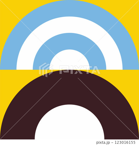Concentric semicircles abstract geometry designのイラスト素材 [123016155] - PIXTA