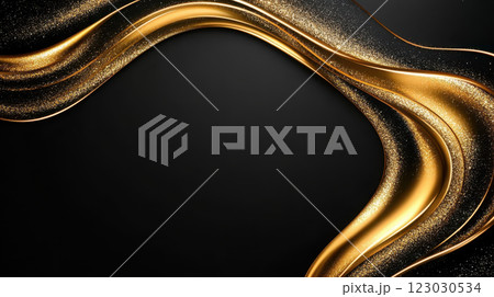 Elegant golden pathways intertwining on smooth...のイラスト素材 [123030534 ...