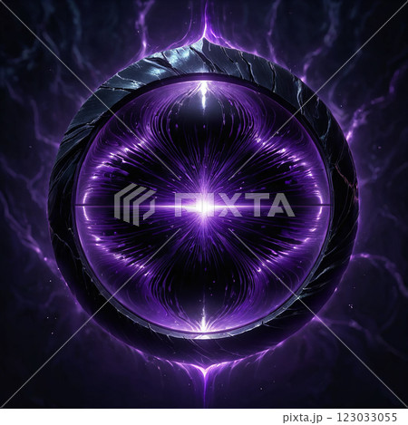 A glowing purple orb with a bright white center...のイラスト素材 [123033055 ...