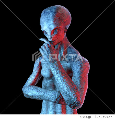 3D illustration of a humanoid alien in a...のイラスト素材 [123039527] - PIXTA