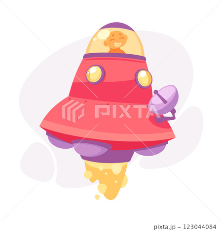 Alien Character Fly in Ufo Shuttle Vector...のイラスト素材 [123044084] - PIXTA