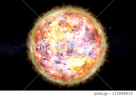 A dramatic transformation of Earth into the Sun.のイラスト素材 [123046913] - PIXTA