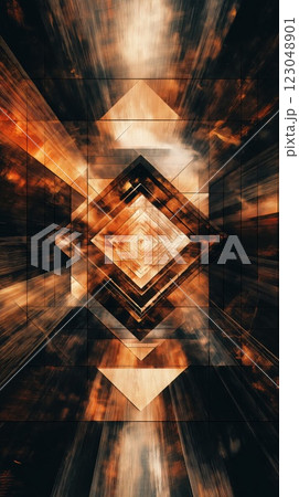 abstract diamond layering with warm copper and...のイラスト素材 [123048901 ...