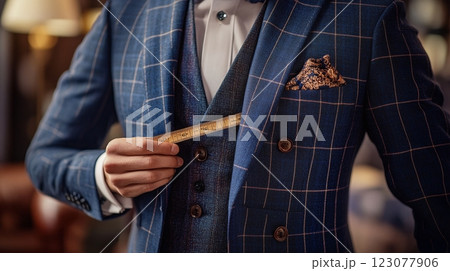 Tailored Perfection: A craftsman adjusts a...のイラスト素材 [123077906] - PIXTA